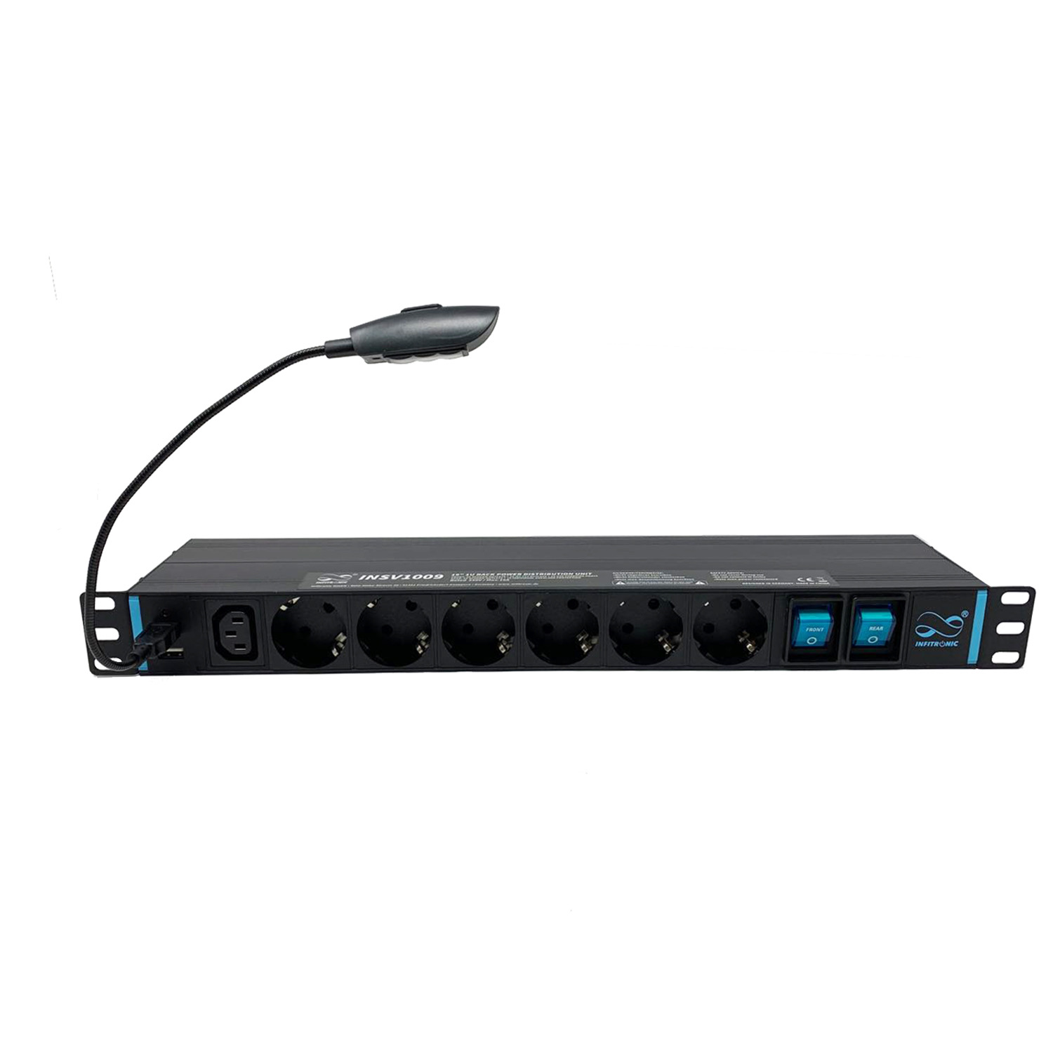 INSV1009 -19 Zoll PDU 1 HE 14-fach Steckdosenleiste Stromverteiler + 1x ...