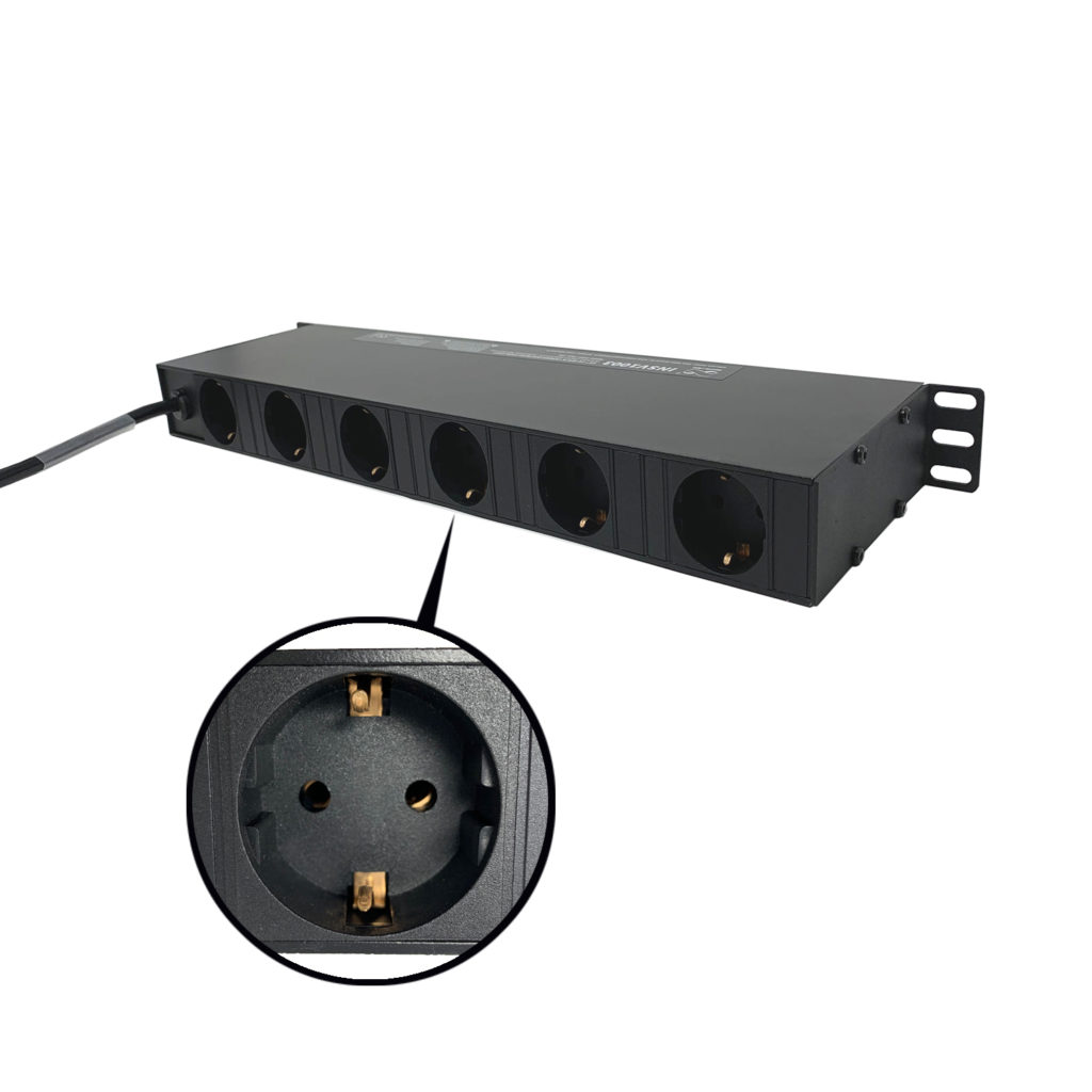 INSV1003 -19 Zoll PDU 1HE 6-Kanal-Schaltkonsole Steckdosenleiste ...